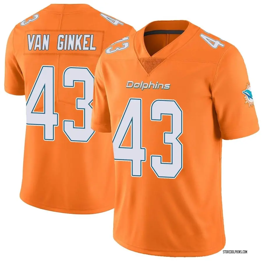 Nike Andrew Van Ginkel Miami Dolphins Men's Limited Orange Color Rush ...