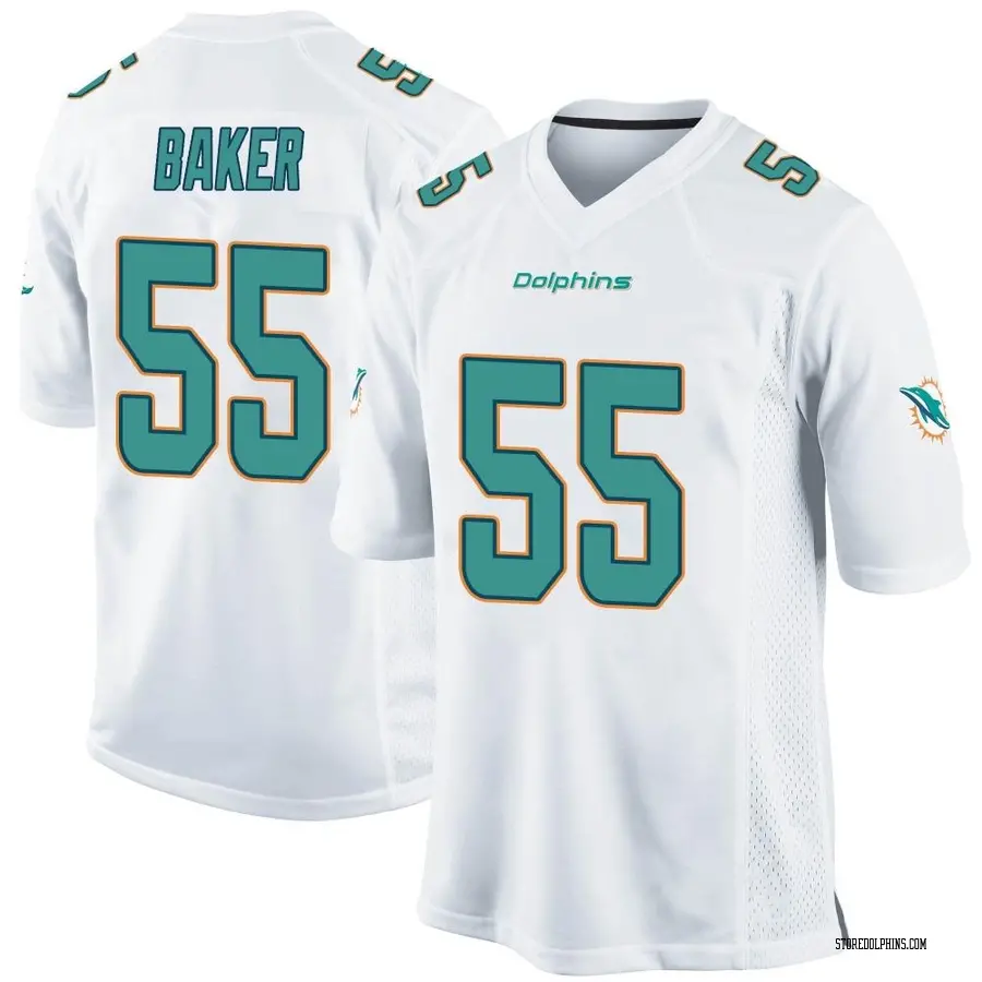 Nike Jerome Baker Miami Dolphins Men's Game White Jersey
