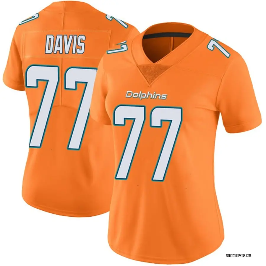 Nike Jesse Davis Miami Dolphins Women's Limited Orange Color Rush Jersey
