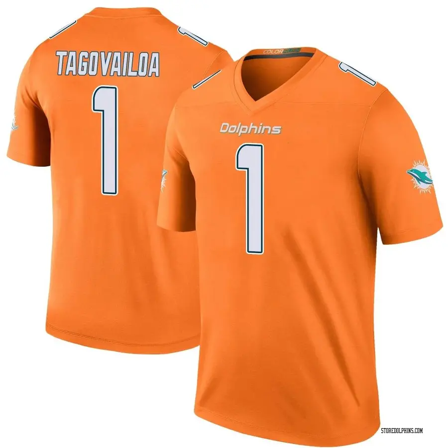 Nike Tua Tagovailoa Miami Dolphins Men's Legend Orange Color Rush Jersey